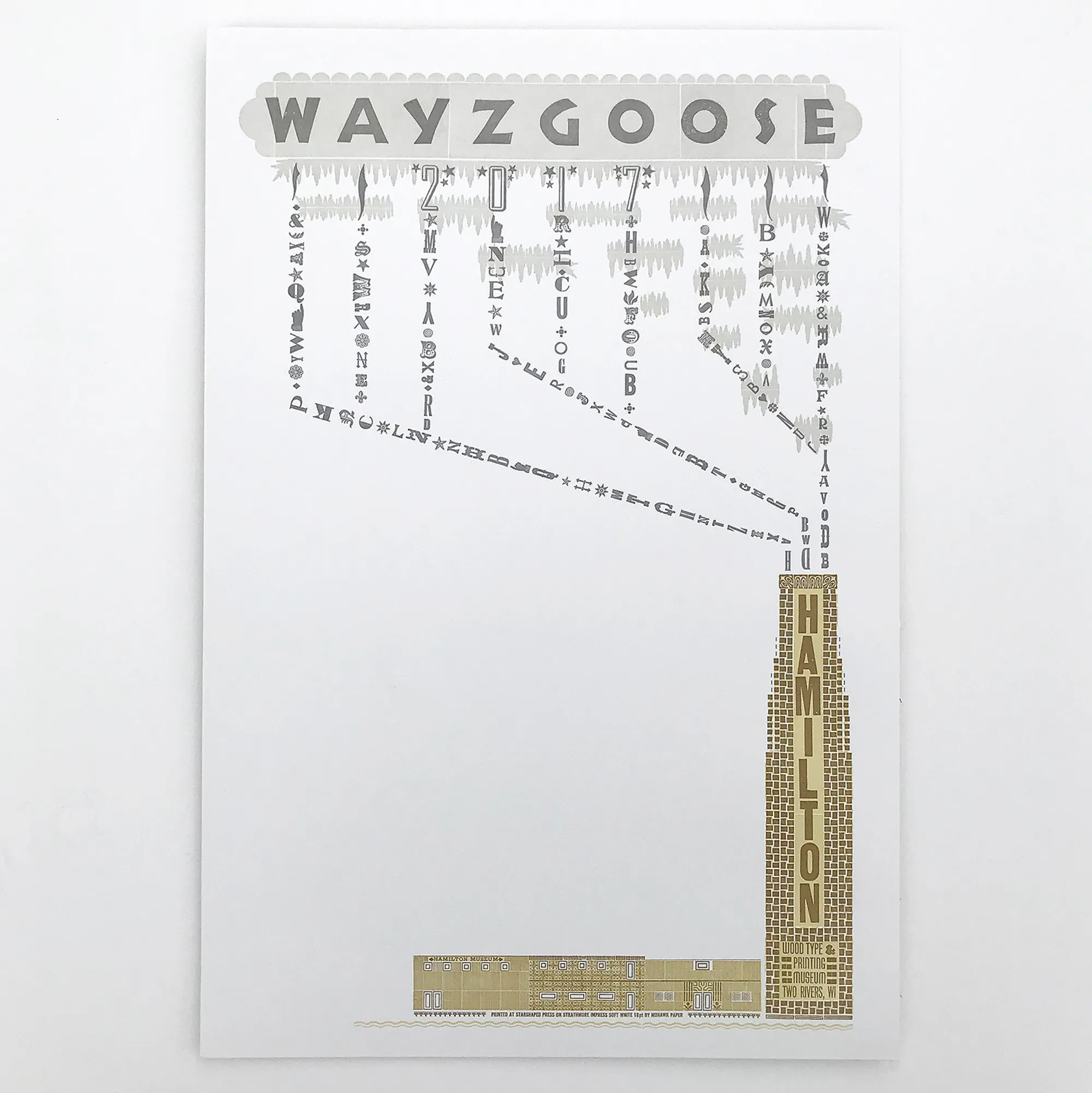 STA 100 | 2017 Hamilton Wood Type + Print Museum Wayzgoose poster